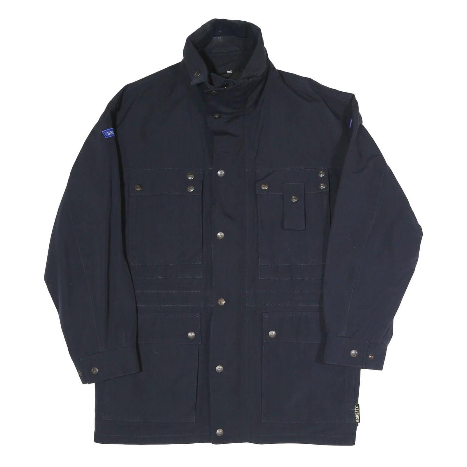 Mens Navy Jacket M Polyester Blend Plain Zip Security Style Securitas ...