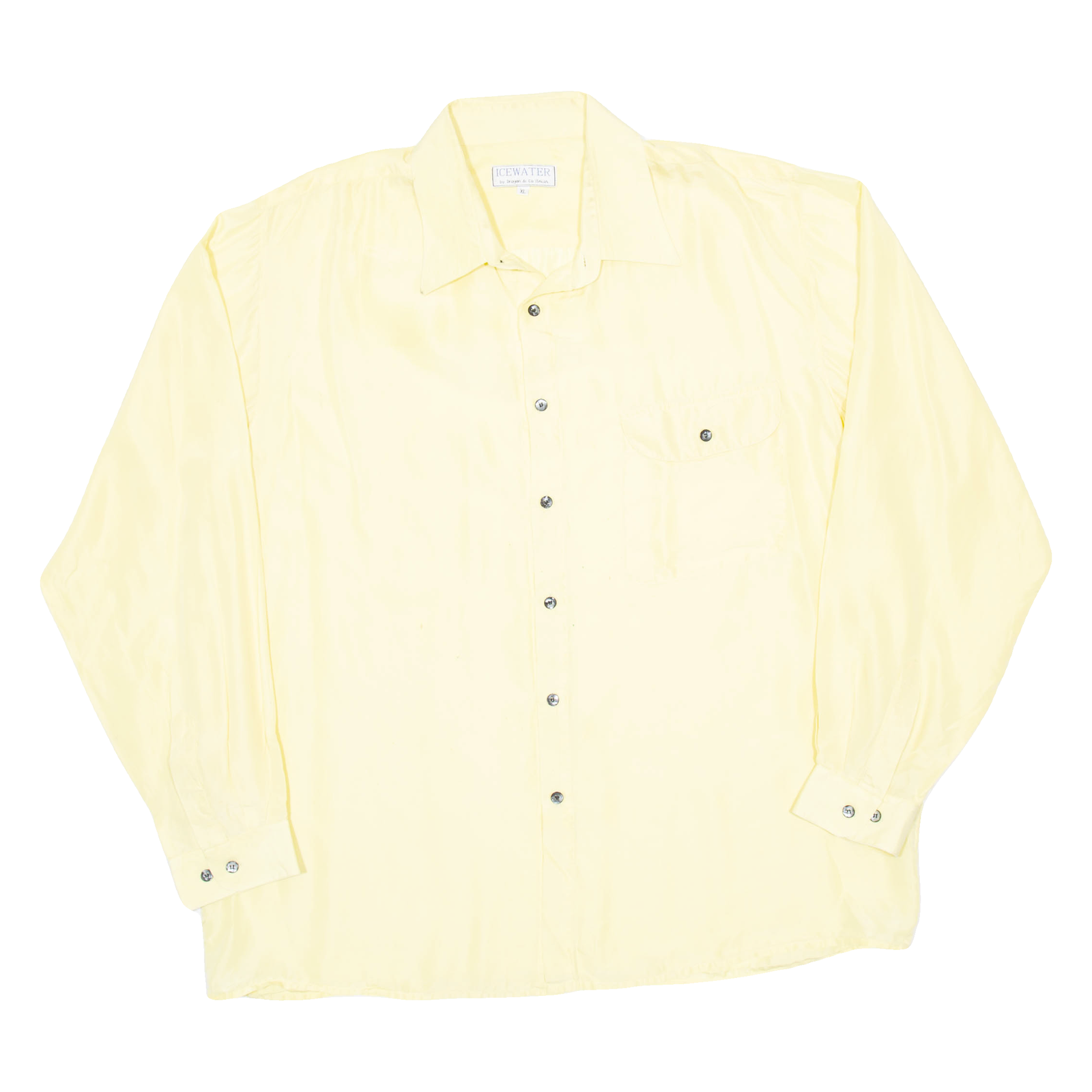 ICE WATER Mens Plain Shirt Yellow Long Sleeve XL – Cerqular