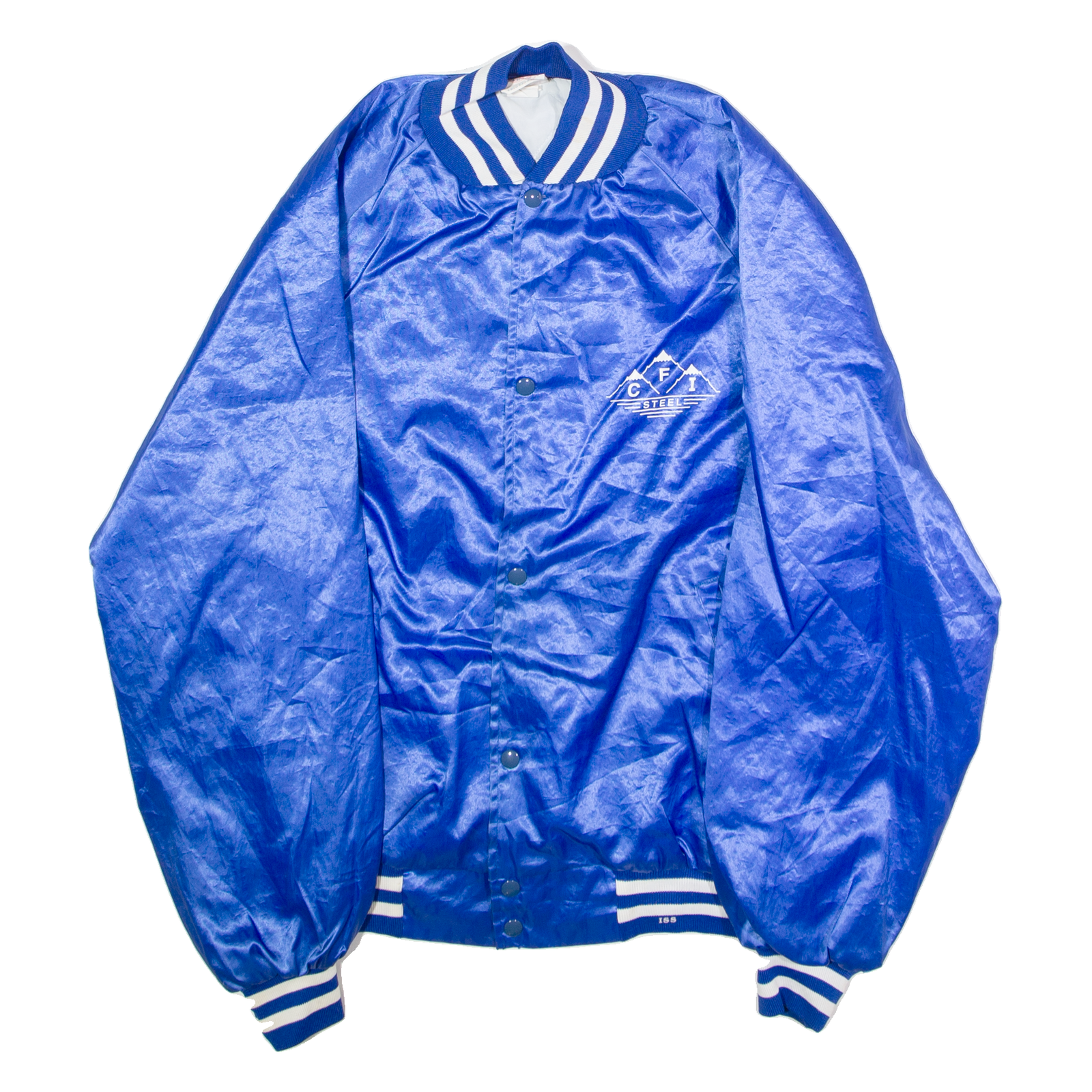 ISS CFI Steel Mens Bomber Jacket Blue Nylon 90s USA XL – Cerqular