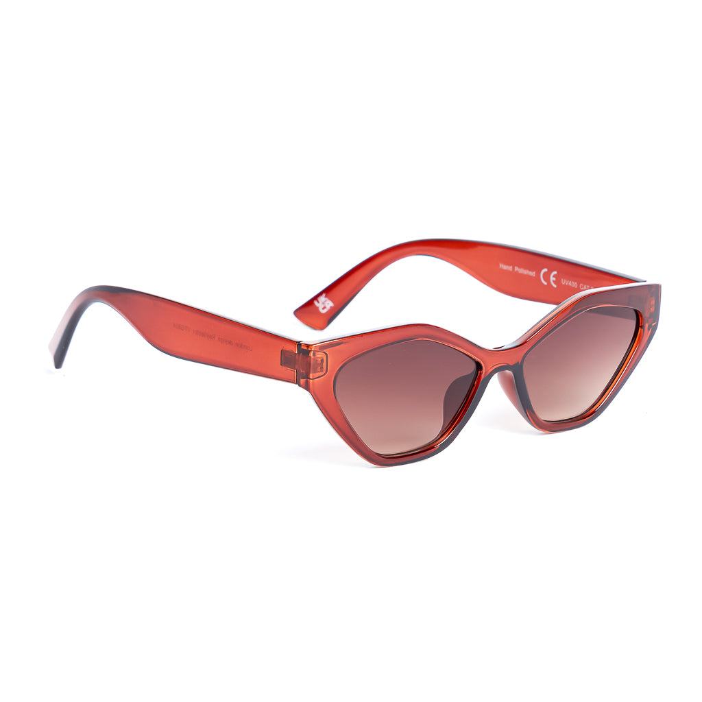 Retro Angular Cat Eye in Brown – Cerqular