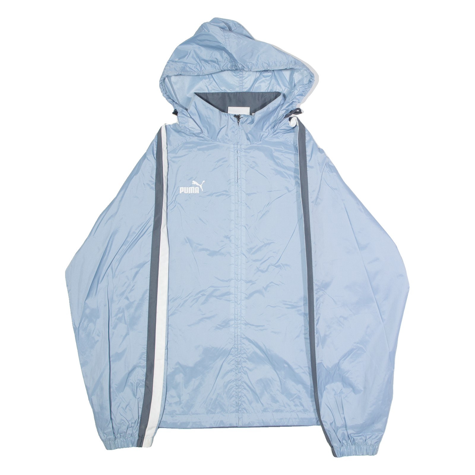 PUMA Kerzers Lauf Mens Windbreaker Jacket Blue Nylon Hooded S – Cerqular