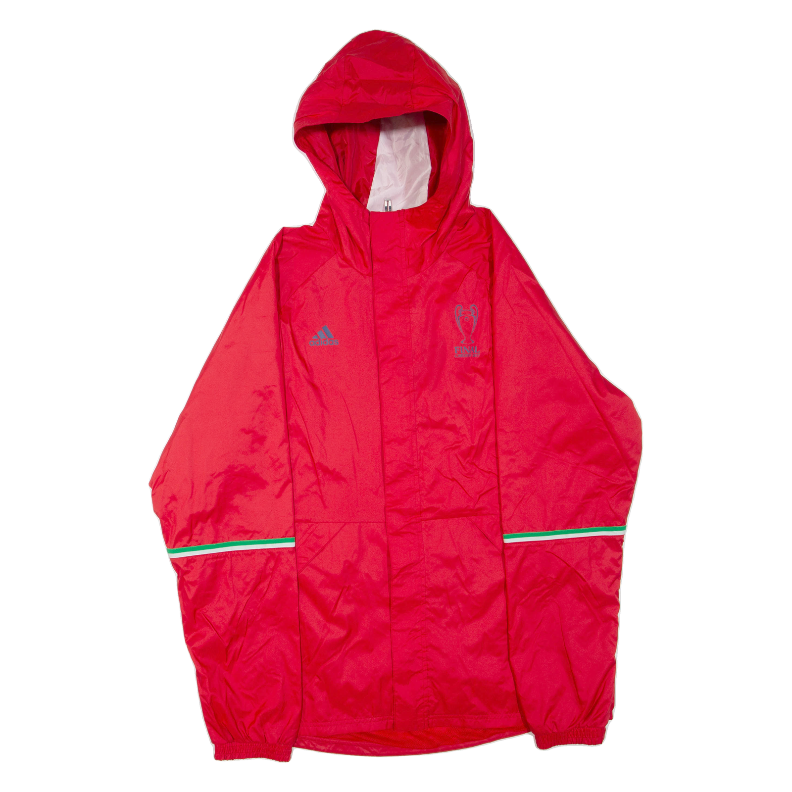 ADIDAS 2017 UEFA Champions League Final Mens Rain Jacket Red Hooded L ...