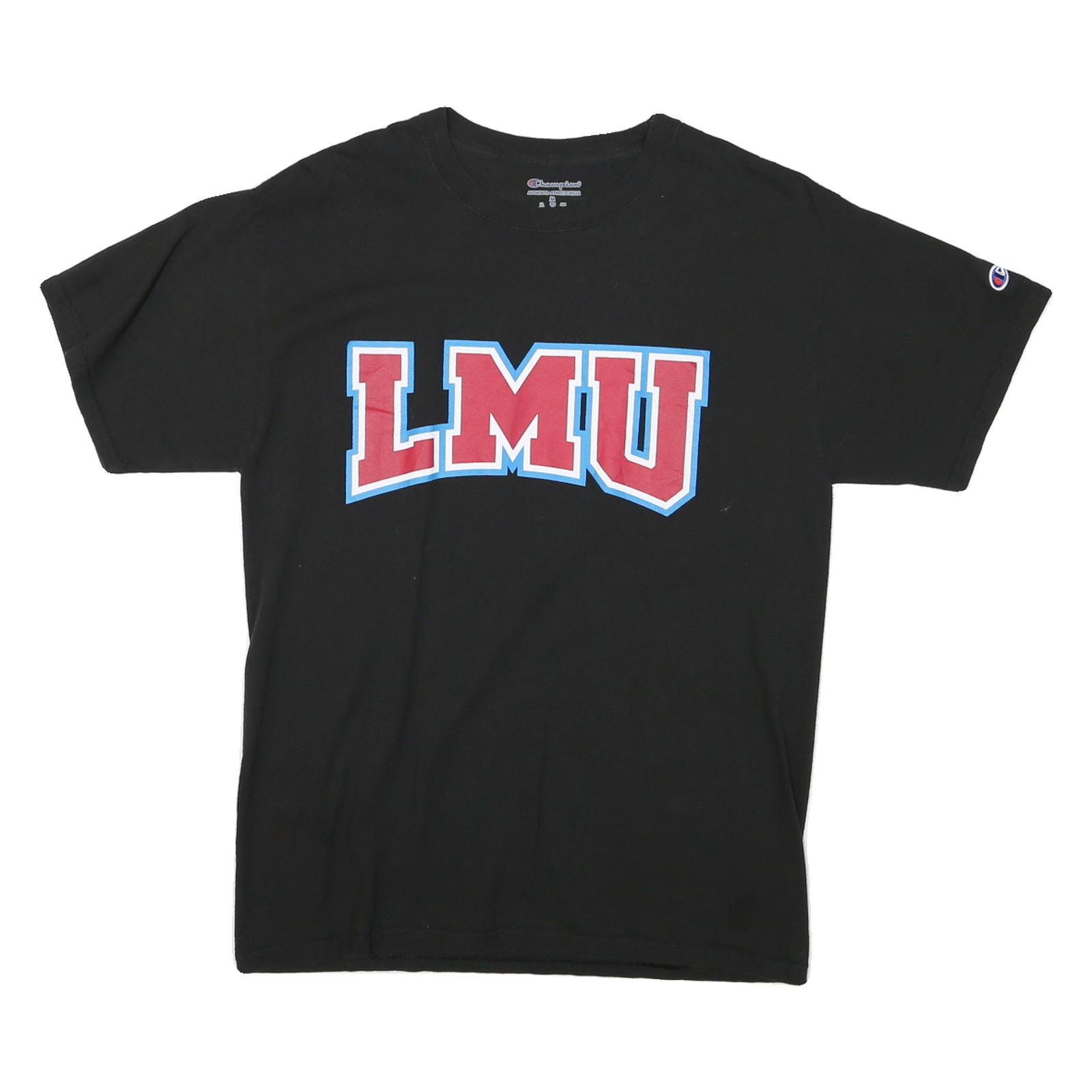 CHAMPION Mens Black LMU Graphic T-Shirt M Short Sleeve Crew Neck Class ...