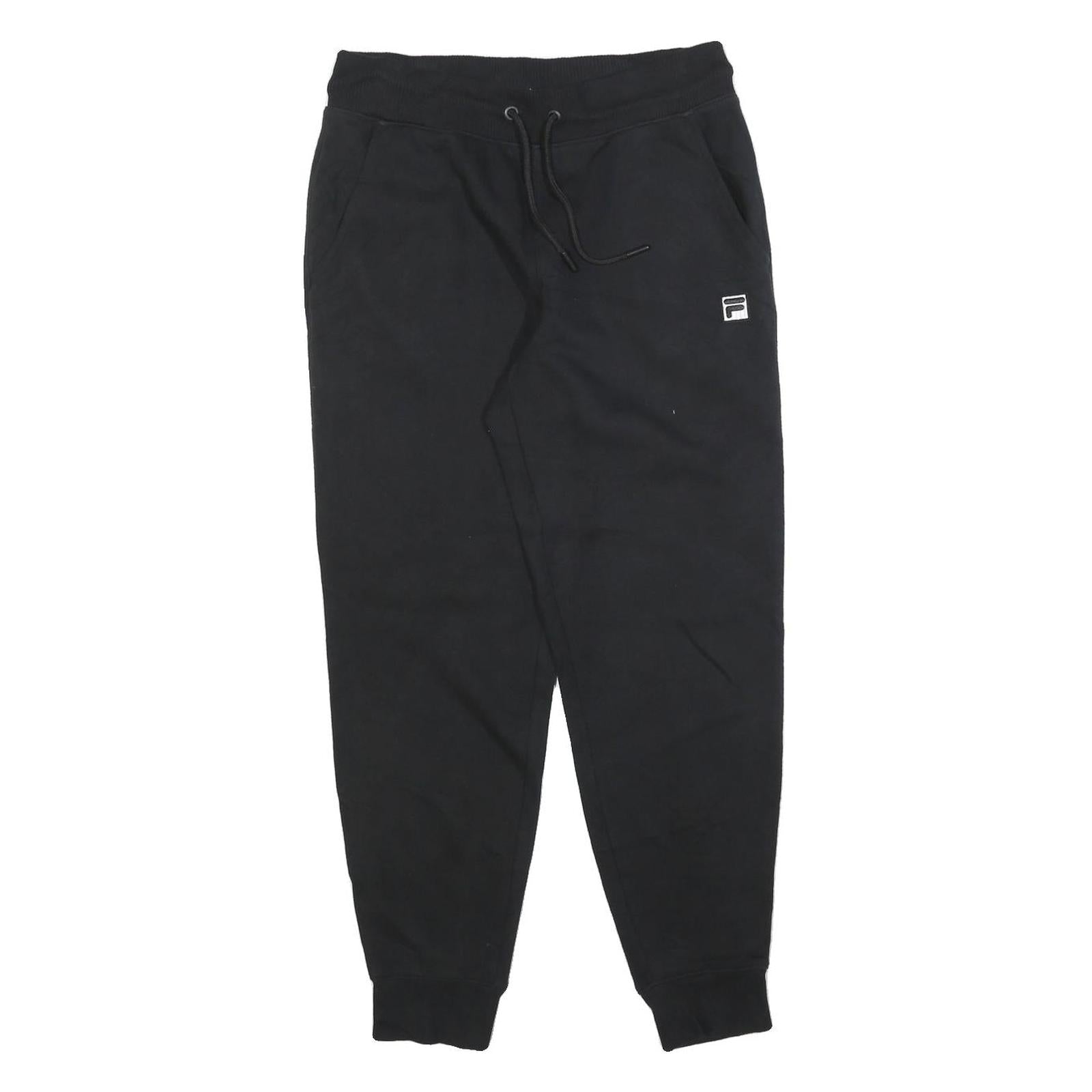 FILA Mens Joggers Black S W28 L28 Slim Tapered Cotton Blend Logo Casua ...